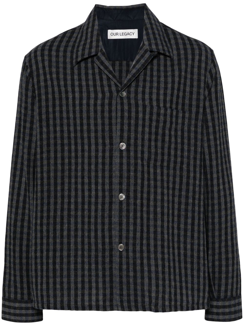 Our Legacy Black Heusen Shirt In Principal Check Rural Wool - 29
